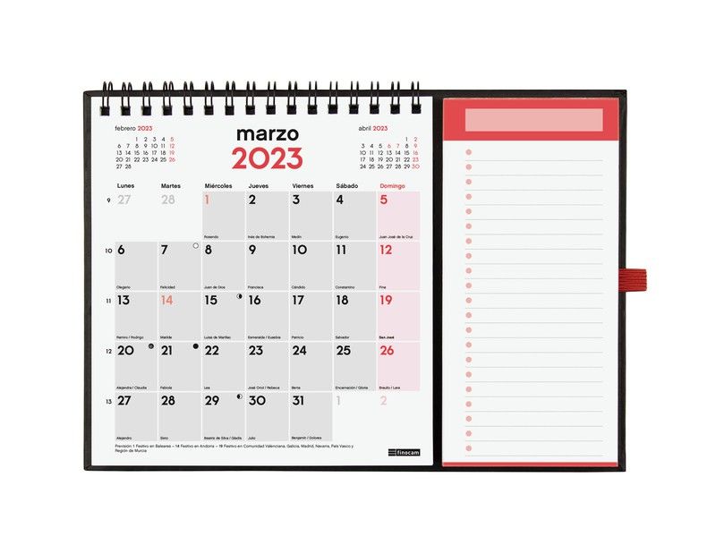 Calendario Finocam neutro con imán para escribir. Tamaño XS. 2023 ...