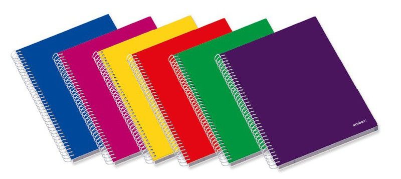 Cuaderno espiral cuadriculado tamaño cuarto de tapa de polipropileno ...