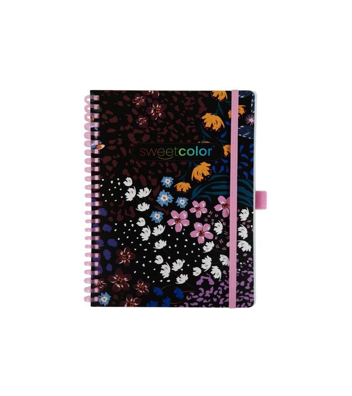 Libreta Espiral A5 80H de Puntos 90gr Floral I — Cartabon