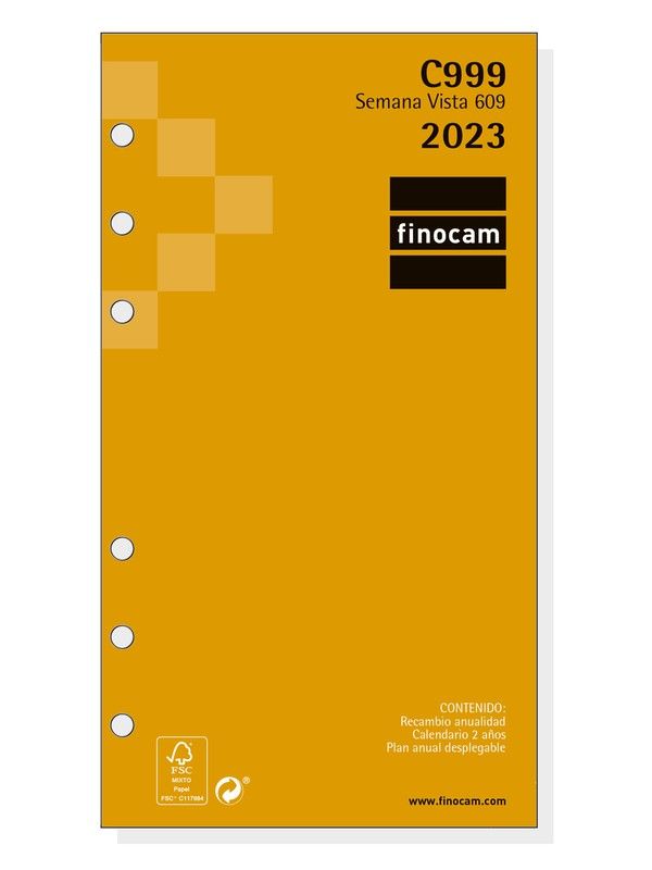 Recambio anual para Finocam 609 C999 en semana vista horizontal 2023 ... Recambio anual para Finocam 609 C999 en semana vista horizontal 2023 ...